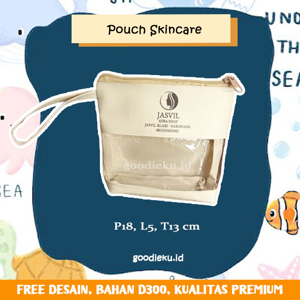 Jual POUCH SKINCARE, CUSTOM, FREE DESAIN, BAHAN IMITASI KULIT DOFF ...