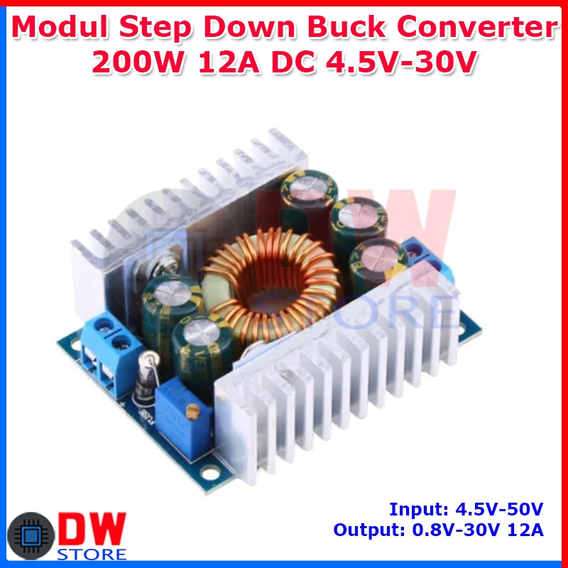 Jual Modul DC-DC Step Down Buck Converter Regulator 200W 12A DC 4.5V-30V | Shopee Indonesia