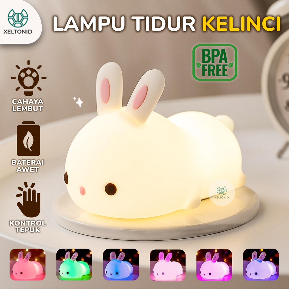 Jual Lampu Tidur Kelinci Rabbit Silikon Sensor Sentuh Light Silicone ...