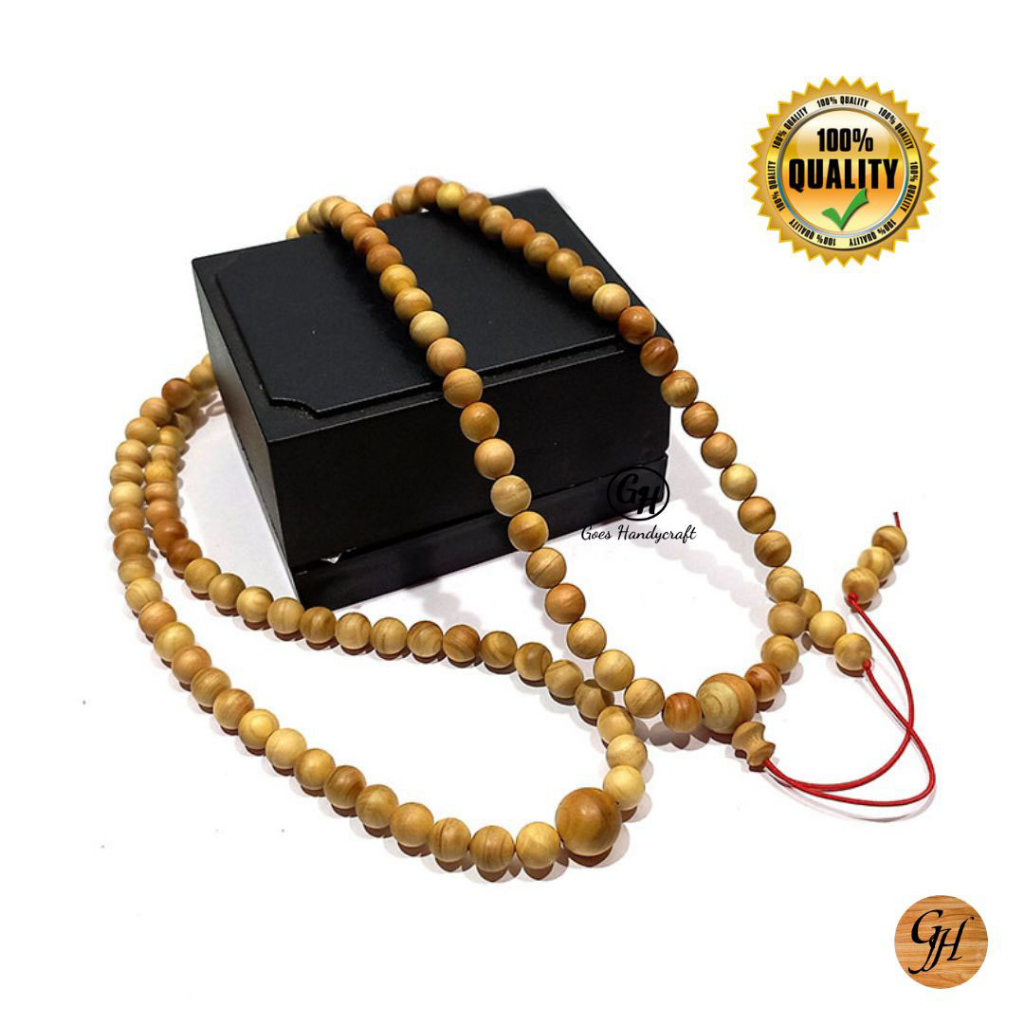 Jual Tasbih kayu langka cendana merah ASLI varian ukuran isi 108 butir ...