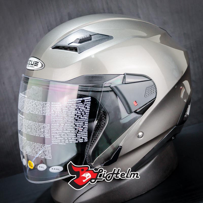 Jual HELM ZEUS ZS 611 SOLID | ZS611 DARK SILVER | HALF FACE DOUBLE ...