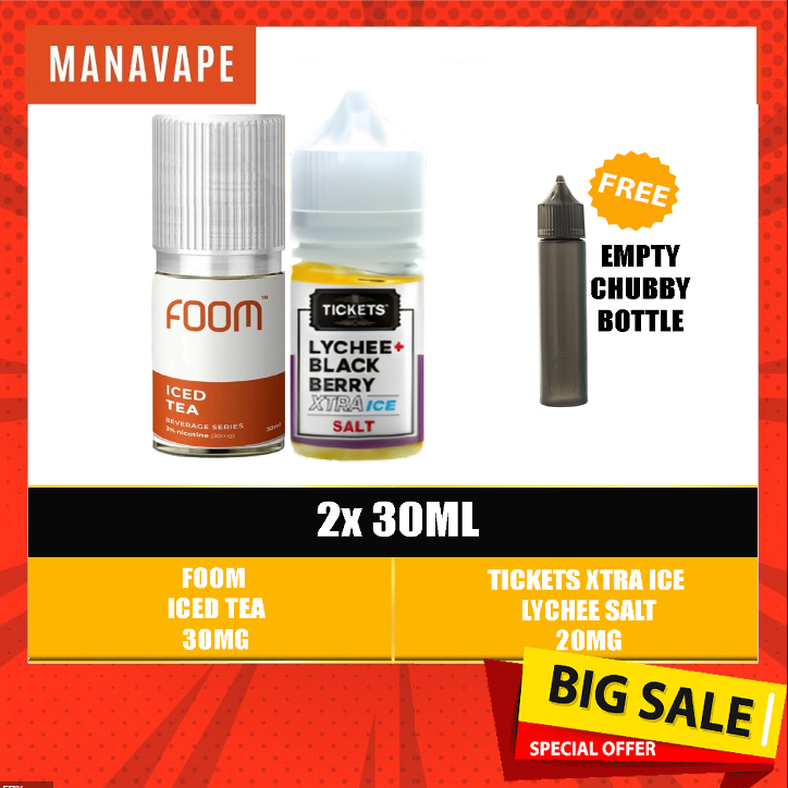 Jual PROMO FOOM ICED TEA SALT NIC 30ML + TICKET LYCHEE XTRA ICE SALT ...