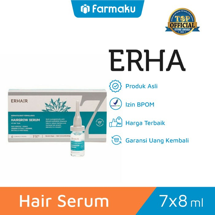 Jual Erhair Hairgrow Serum Penumbuh Rambut Anti Rontok 7x8 ml ...