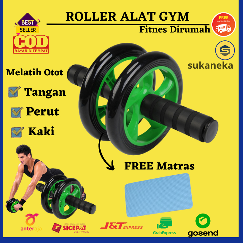 Jual AB Wheel Alat Fitnes Roller Olahraga Rumahan Otot Lengan Langan ...