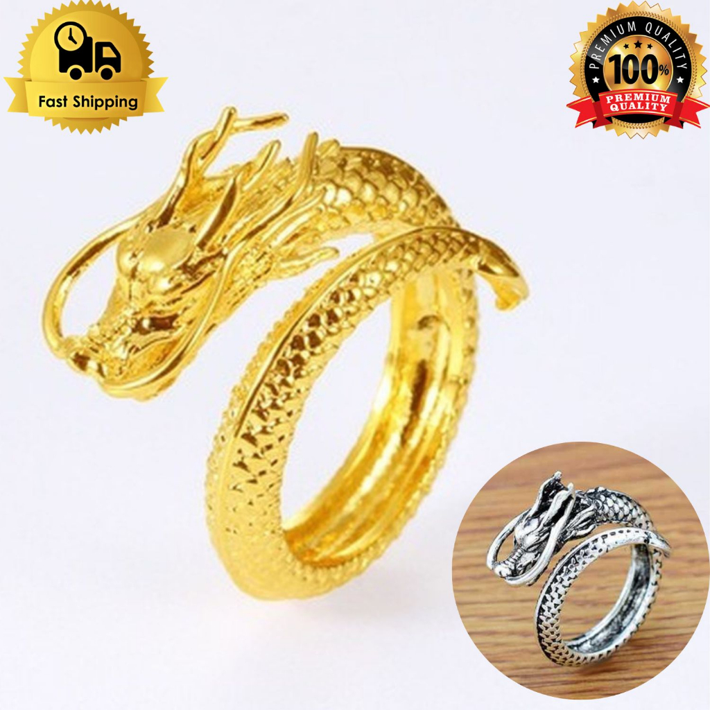 Jual CINCIN PRIA TITANIUM MODEL TERBUKA DESAIN NAGA ADJUSTABLE C181 ...