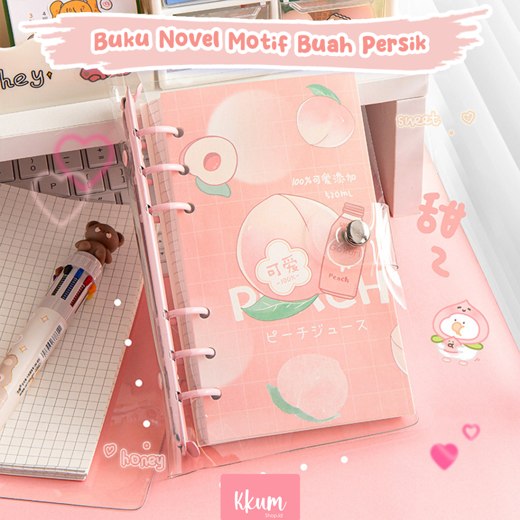 Jual Binder note A6 cute peach / Buku catatan 100 lembar/ Notebook ...