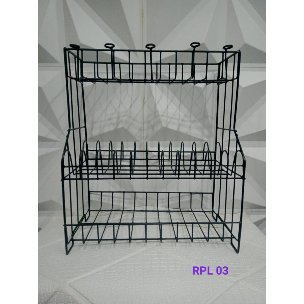 Jual Rak Piring RPL Besi Tray Besi Susun 3 Serbaguna Cantolan Gelas ...