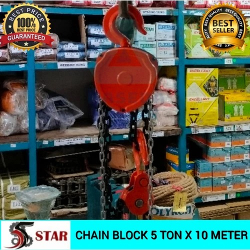 Jual Chain Block Takel Katrol LIFTING BARANG 5 Ton X 10 Meter FIVE STAR ...
