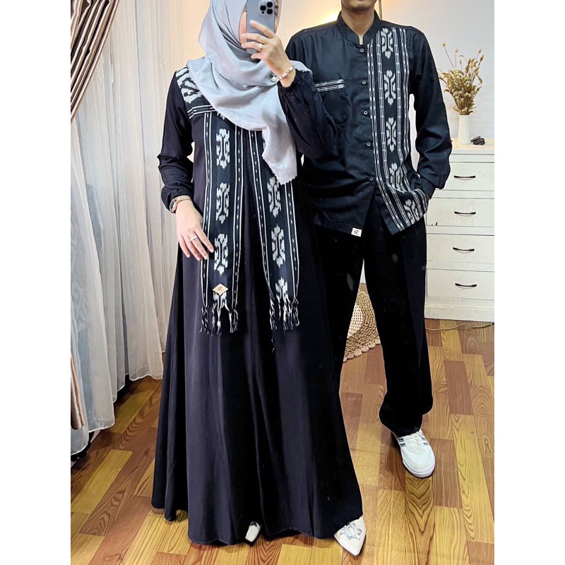 Jual READY STOK COUPLE GAMIS TWIL MIX TENUN ORIGINAL BAJU LEBARAN ...