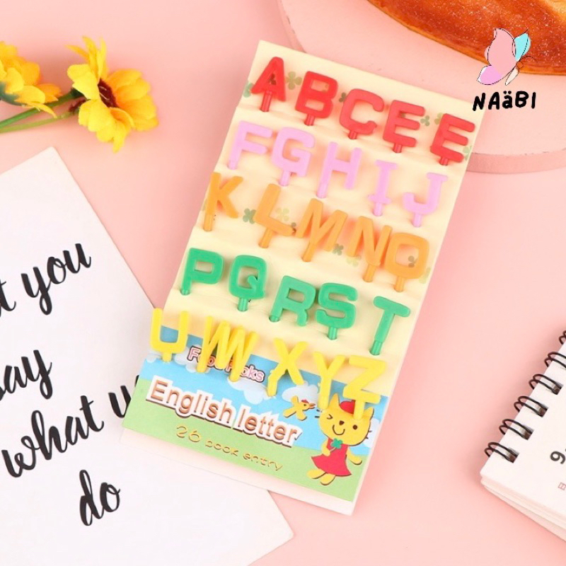 Jual Letter Alphabet Food Picks / Tusukan Bento Bentuk Huruf Abjad ...