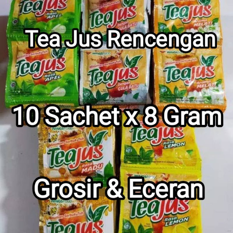 Jual tea jus rencengan 10 sachet x 8 gram varian rasa lengkap | Shopee ...
