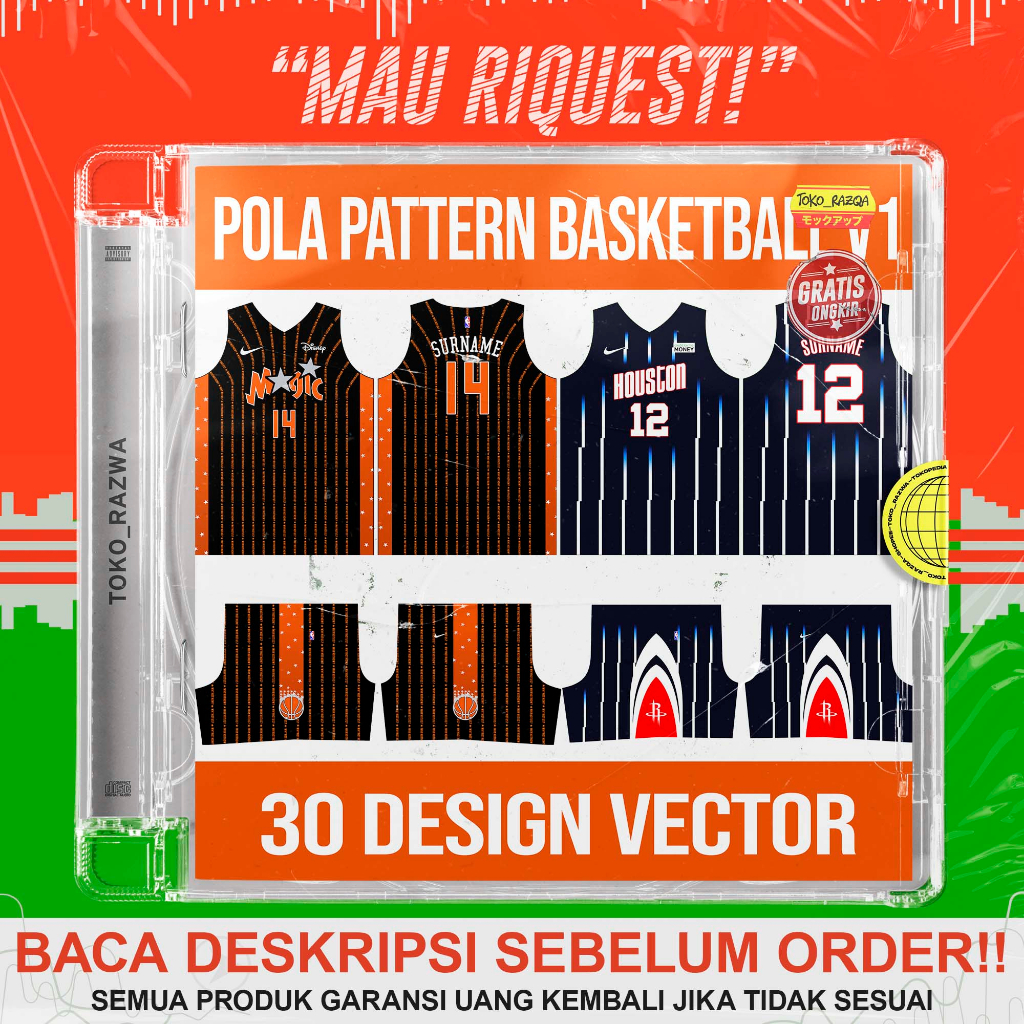 Jual 30 Design Vector - Pola Pattern Basketball V1 - Disain Sablon ...