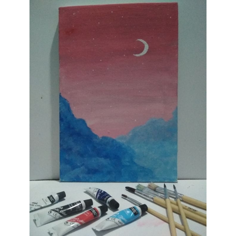 Jual Lukisan Canvas aesthetic pemandangan 20x30 cm | Shopee Indonesia