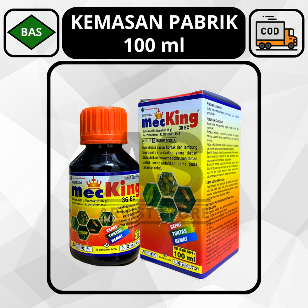 Jual Insektisida MECKING Mec King 36EC 100ml Bahan Aktif Abamektin 36g ...