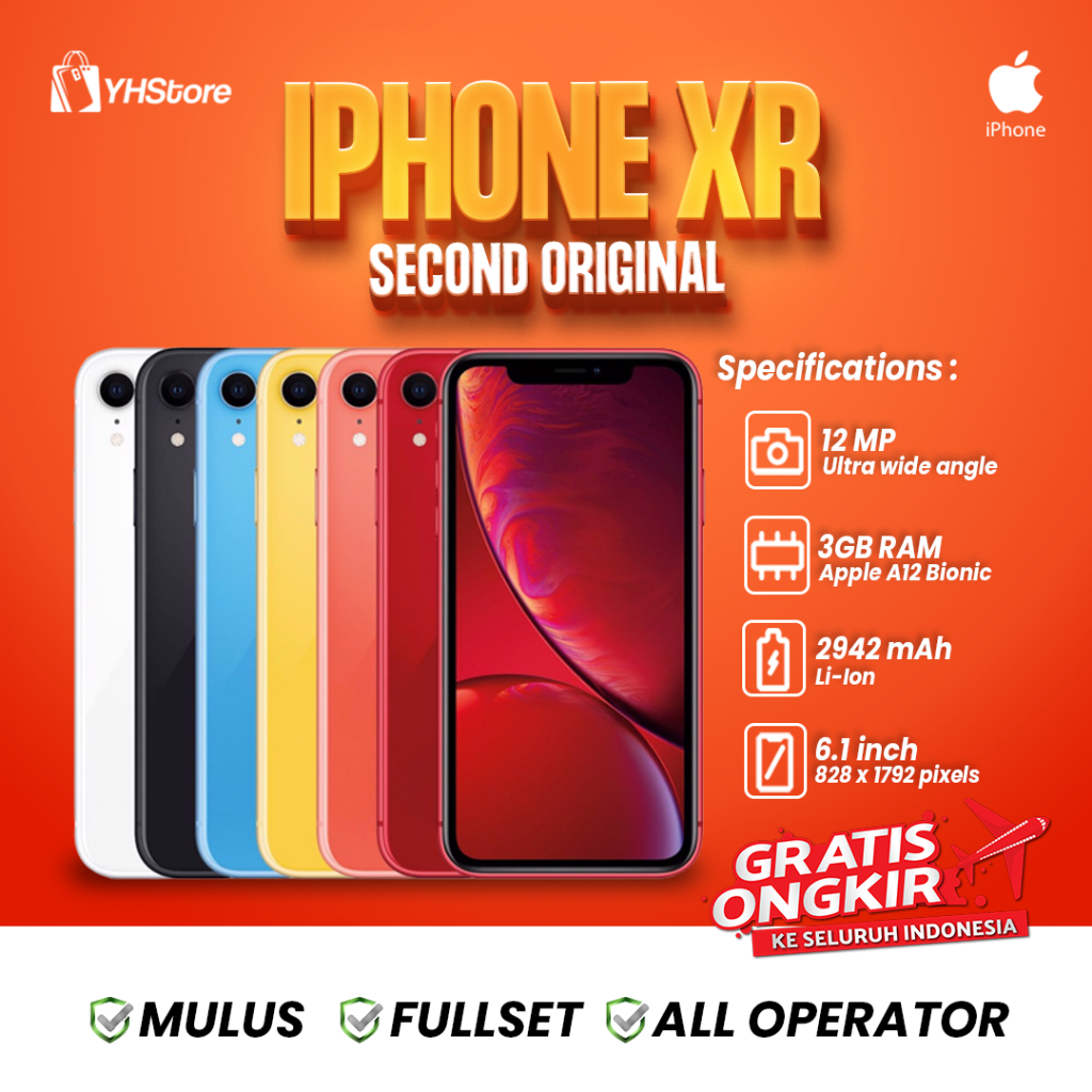 Jual iPhone XR 128GB BEKAS ORIGINAL 100% | NORMAL FULLSET Kondisi Mulus | Shopee Indonesia