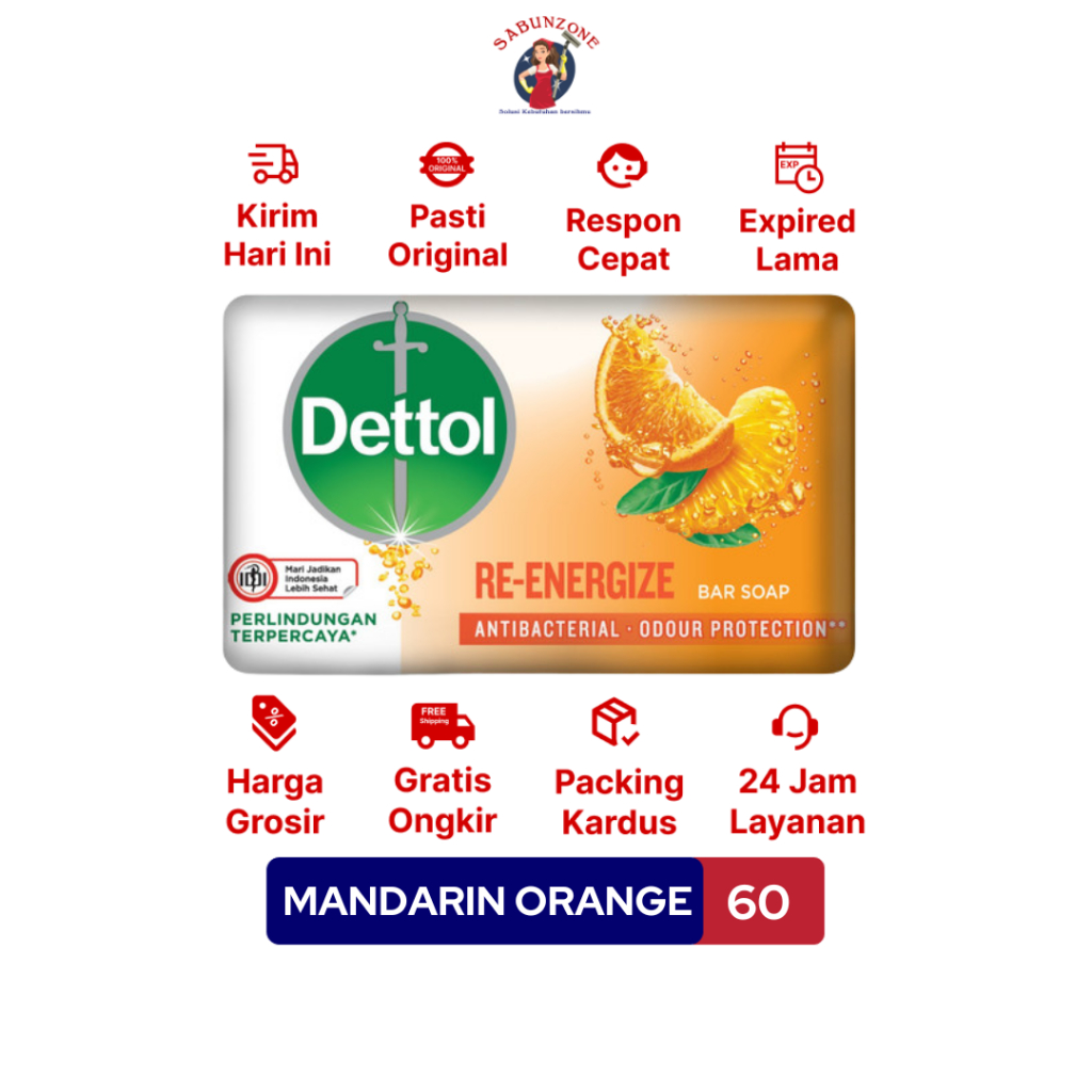 Jual Sabun Mandi Batang Dettol Re Energize Bar Soap Antibacterial ...