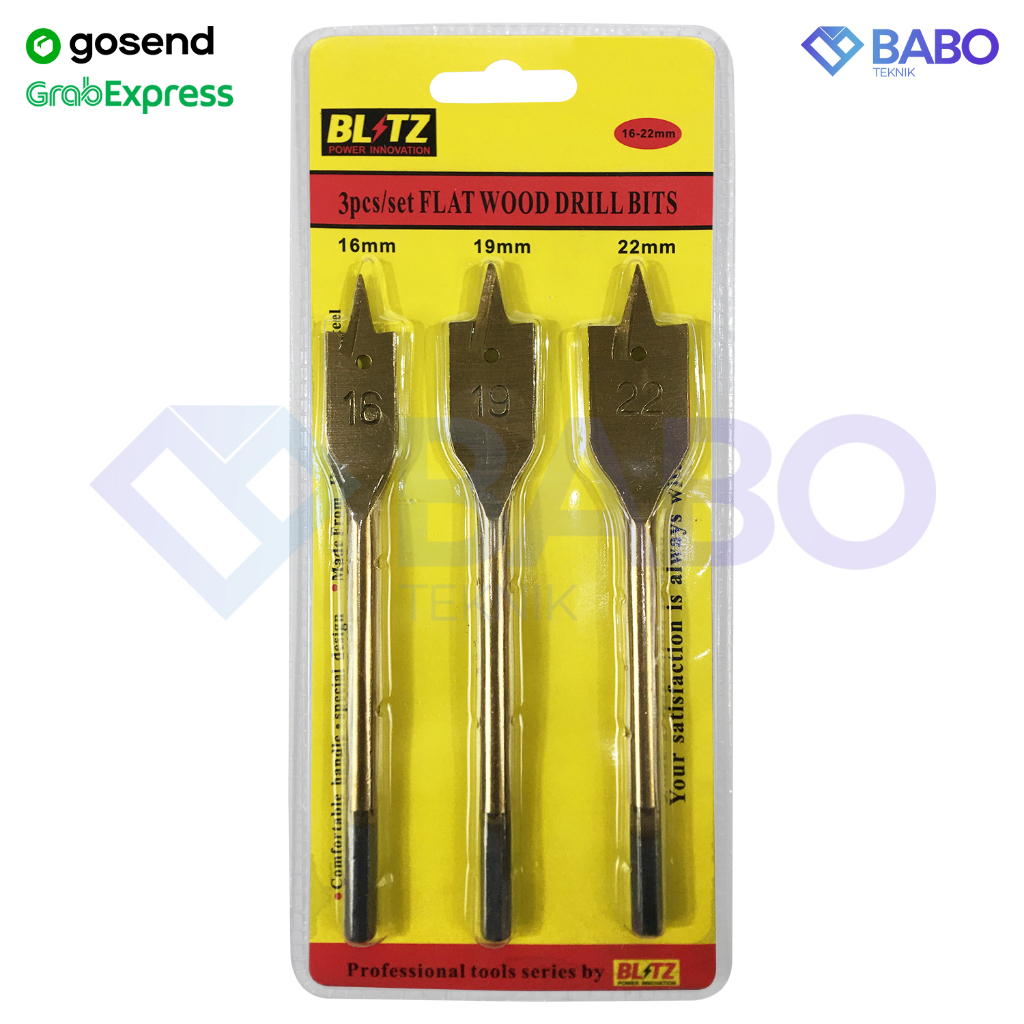 Jual BLITZ Mata Bor Kayu Kipas Set 3Pcs Wood Flat Drill Bit | Shopee ...