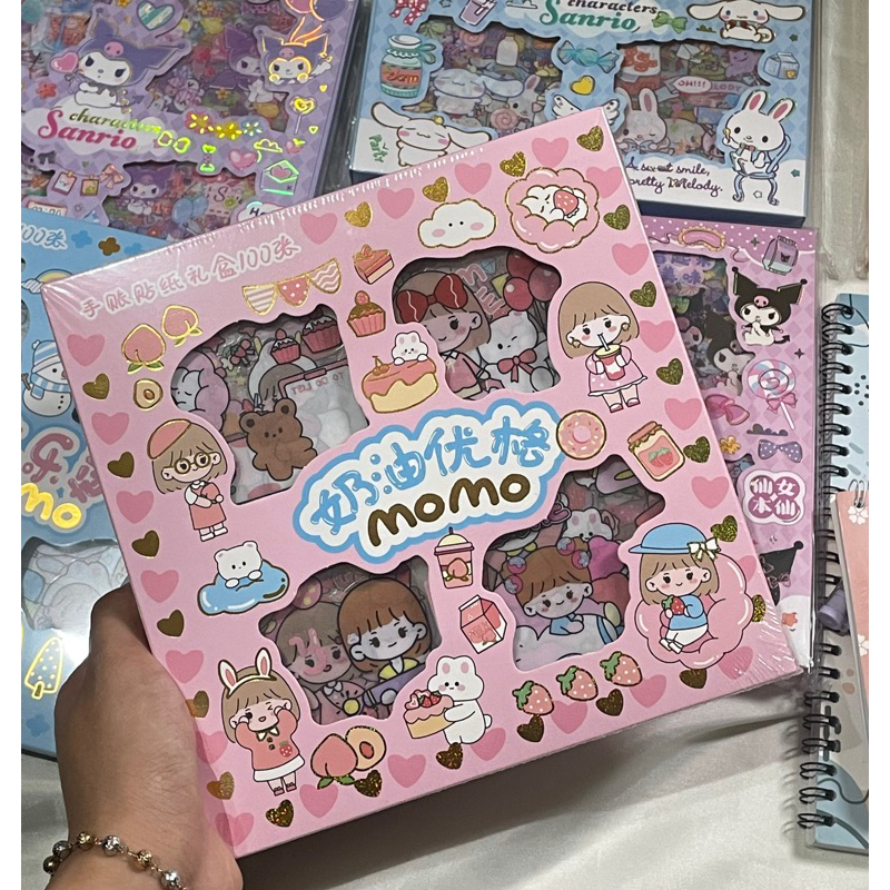 Jual Sticker Waterproof Sticker Momo Dapat Box Isi 100 Lembar | Shopee ...