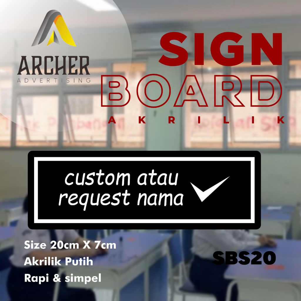 Jual SIGN BOARD AKRILIK PENUNJUK RUANGAN | CUSTOM NAMA | Shopee Indonesia