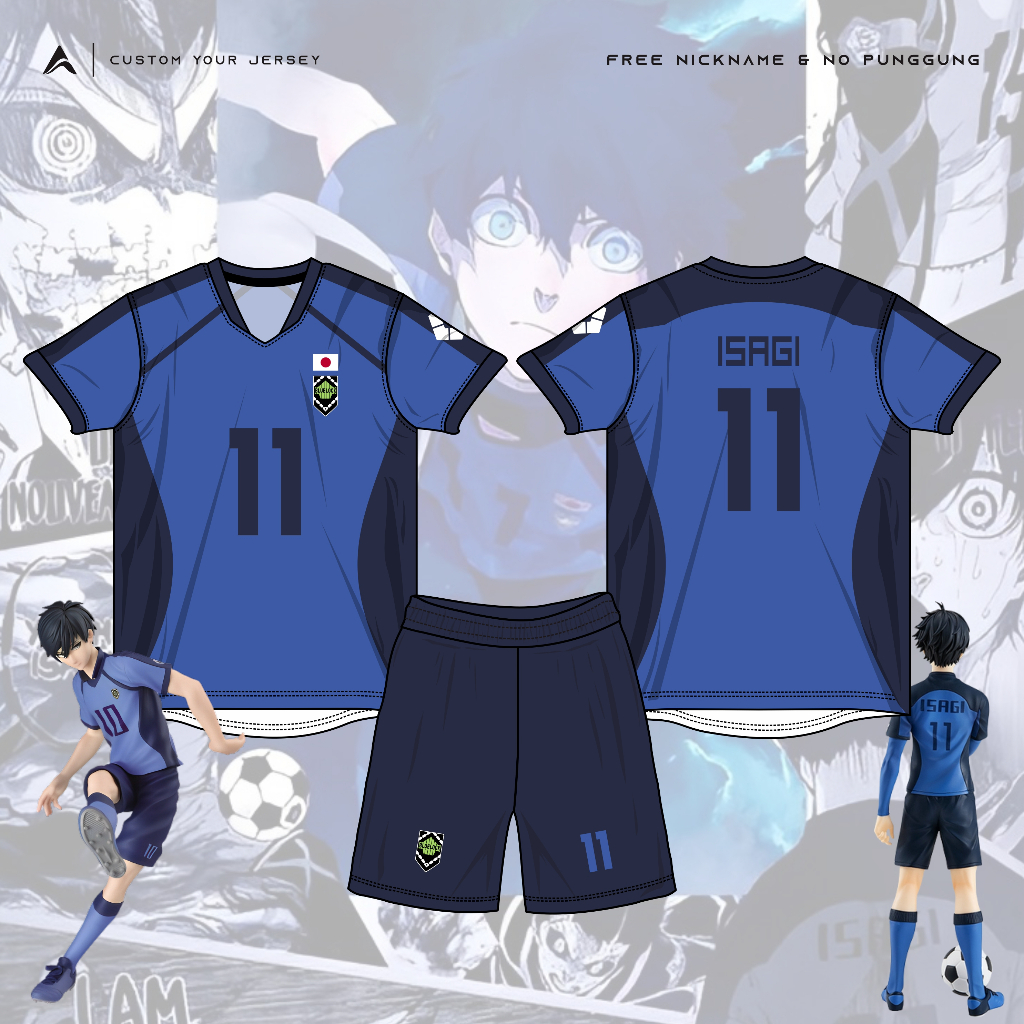 Jual Jersey Futsal Cosplay Anime Blue Lock Eleven Bola Manga | Shopee ...