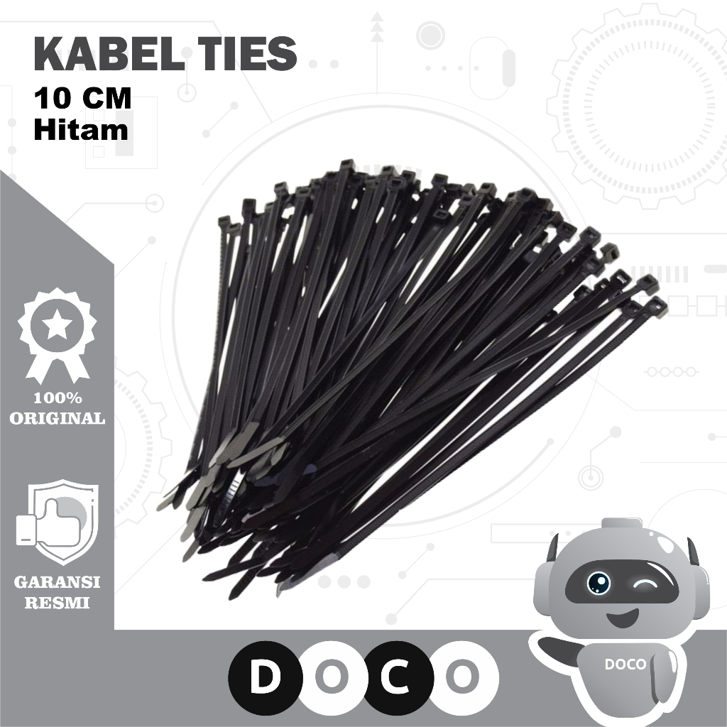 Jual Kabel Ties 10 cm Hitam Pengikat Plastik Tali Serut Cable Tis Tie ...