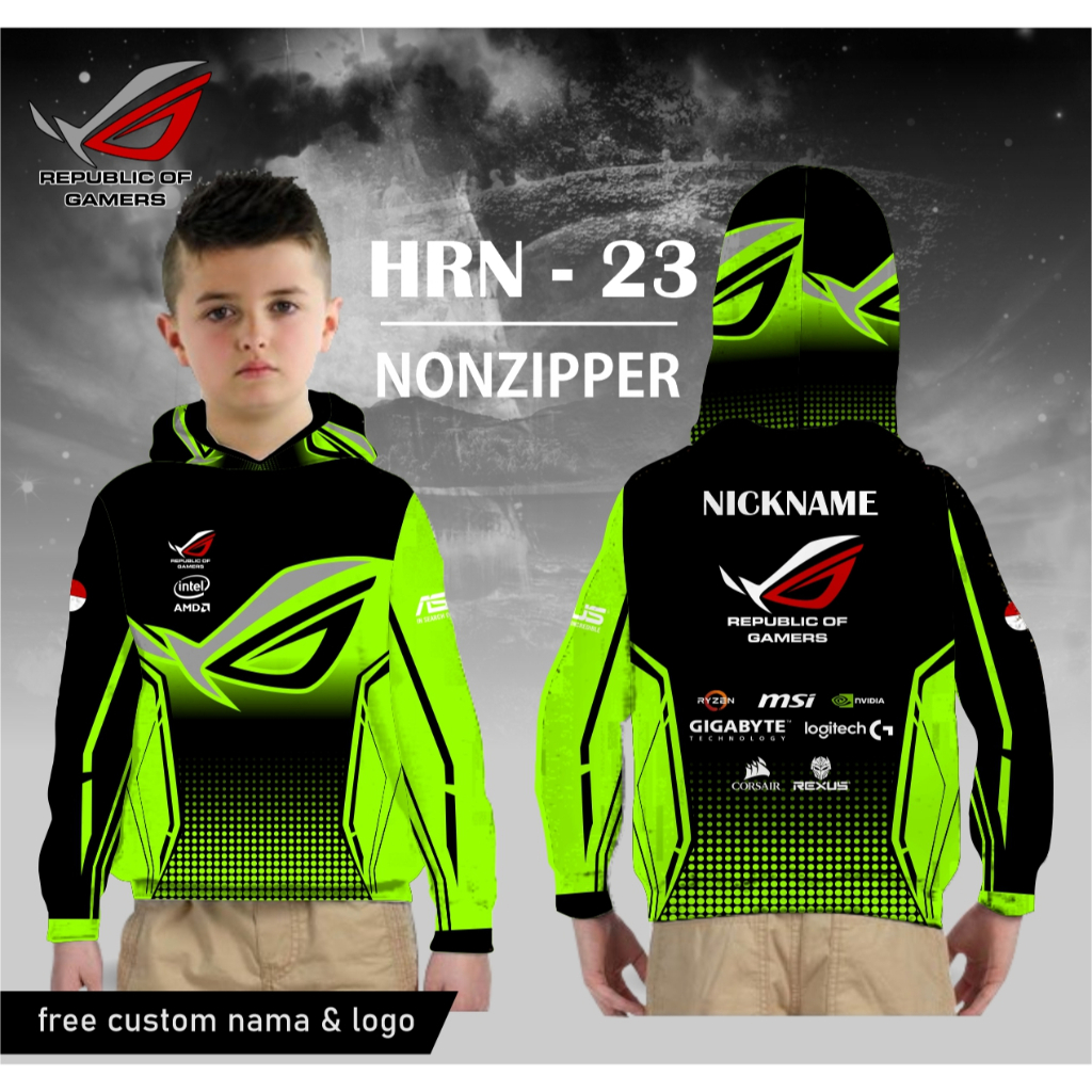 Jual Jersey hoodie rog anak lengan panjang baju gamer asus kaos ...