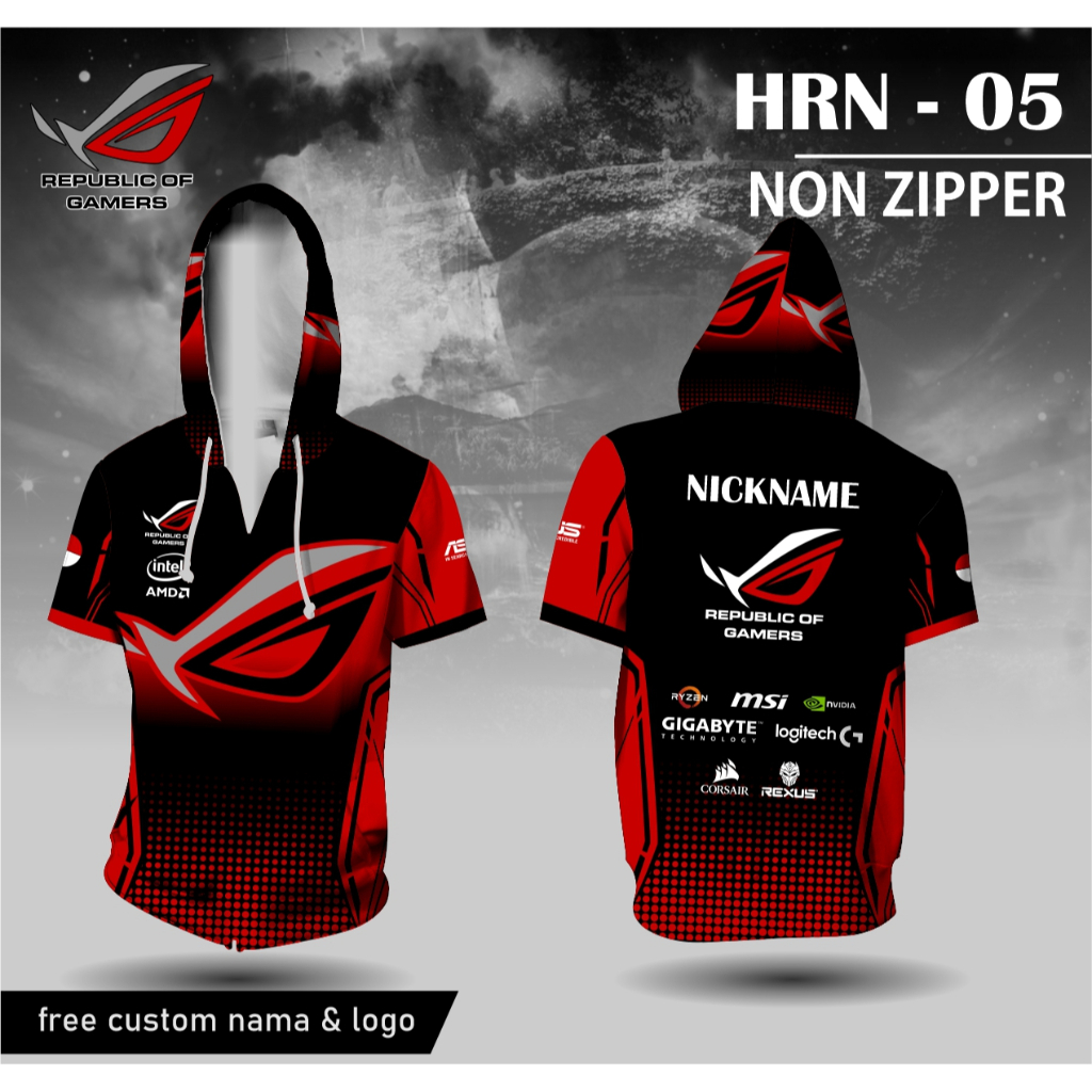 Jual Jersey hoodie rog baju gamer asus kaos republic of gamers | Shopee ...