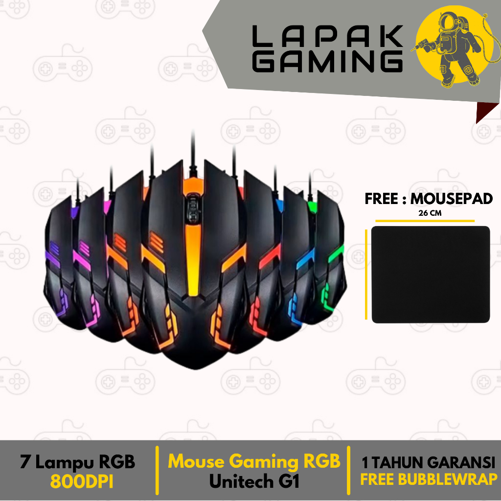 Jual Mouse Kabel Gaming/Mouse Gaming LED 7 Lampu RGB Gaming Mouse ...
