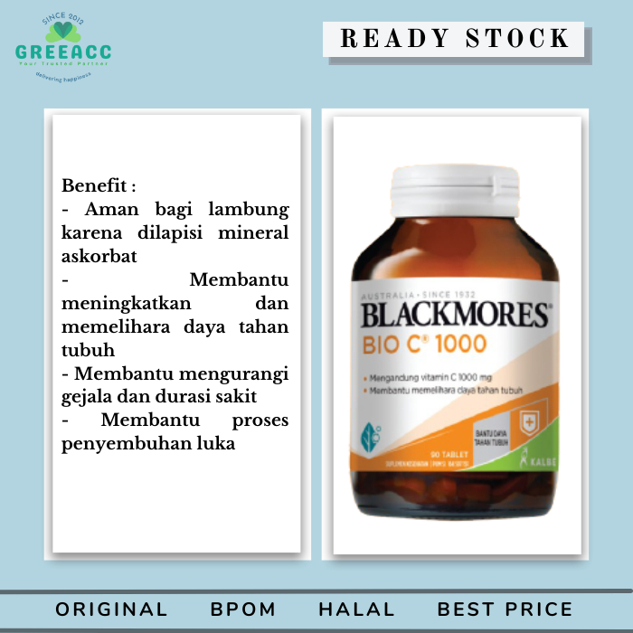 Jual BLACKMORES BIO C 1000 MG ISI 90 TABLET Vitamin C 1000mg | Shopee ...