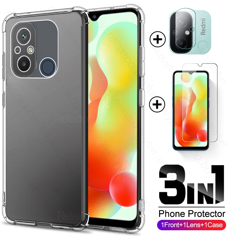 Jual Xiaomi Redmi 12C PAKET 3in1 Case Softcase Bening Tempered Glass ...