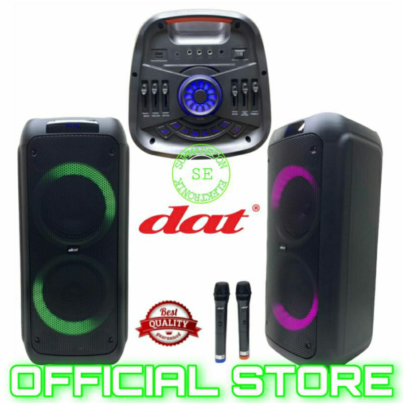 Jual speaker portable with mic wireless dat dt2128 max2 speaker karaoke ...
