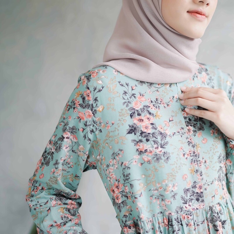 Jual Gamis Motif Bunga Kecil Rayon Viscos Uk M-XL | Shopee Indonesia