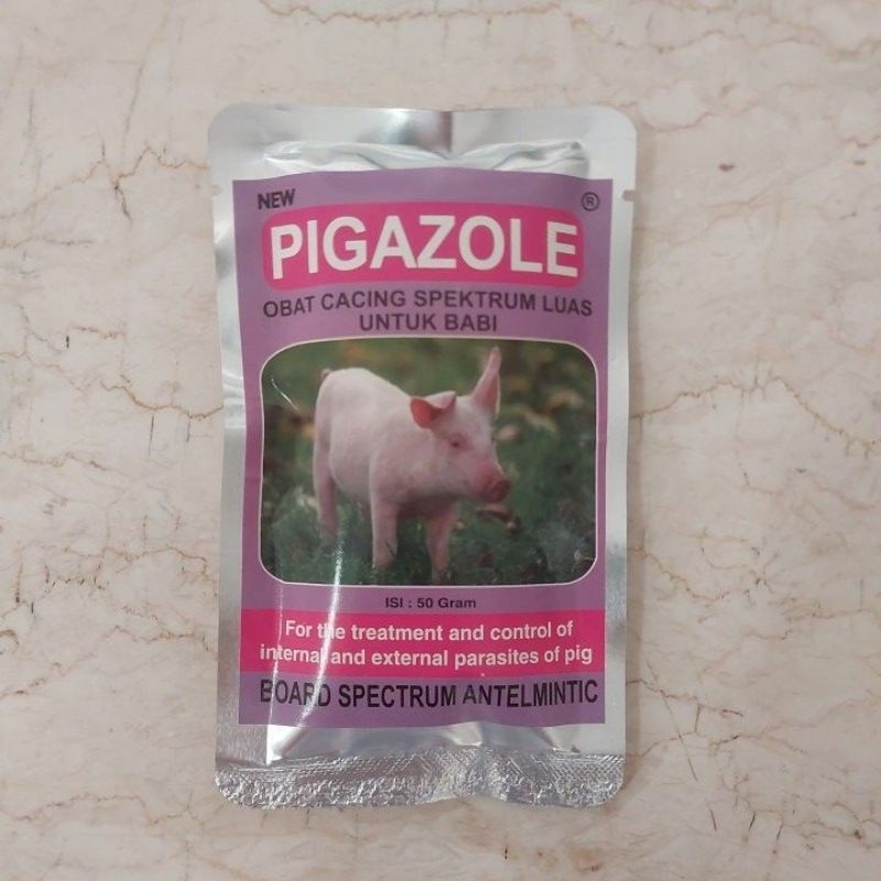 Jual Pigazole 50 gram obat cacing babi spektrum luas murah | Shopee ...