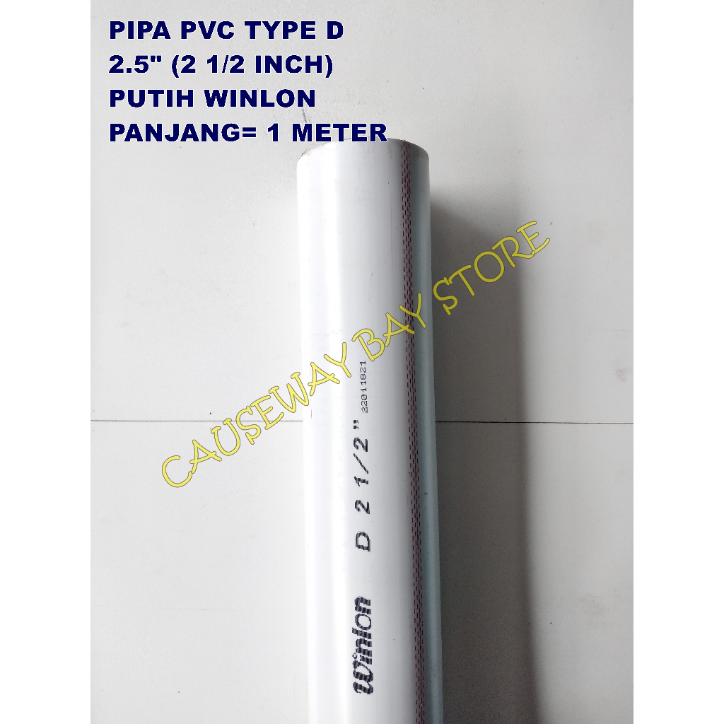 Jual PIPA PVC 2 1/2 INCH PANJANG 1 METER PUTIH WINLON | Shopee Indonesia