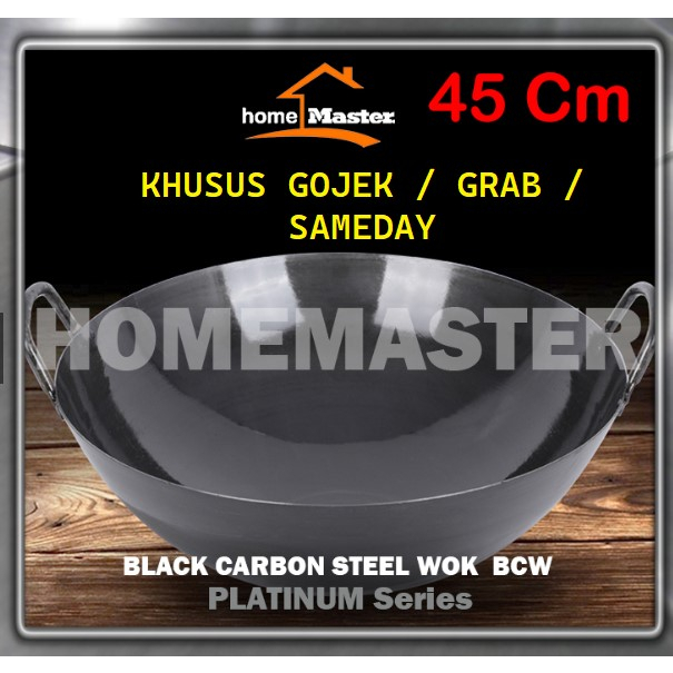 Jual GO HomeMaster Black Carbon Wok/Wajan Besi Baja Hitam Karbon Dual ...