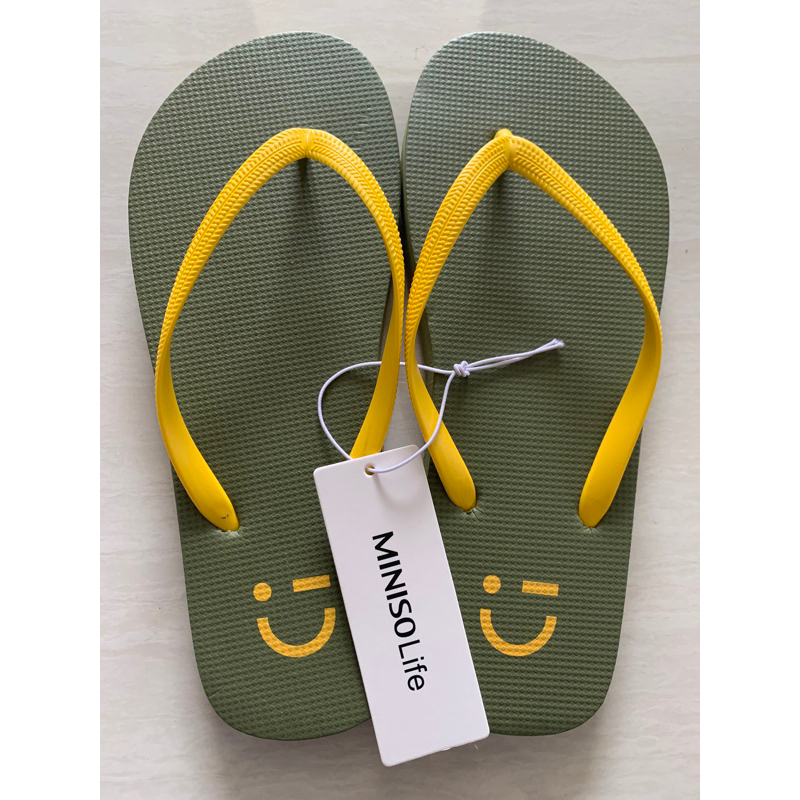 Jual sandal miniso flip flop series contrast color women sendal ...