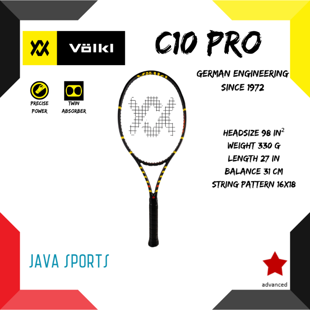 Jual Raket Tenis Volkl C10 PRO Tennis Original | Advance | 98 in² | 330g | Shopee Indonesia