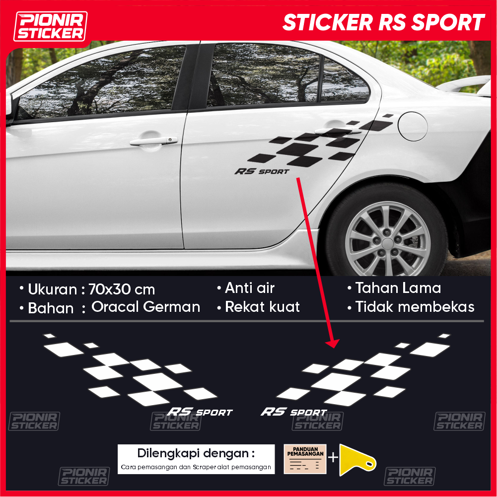 Jual Stiker Flag Racing Cutting Sticker Body Mobil Honda Toyota Suzuki ...