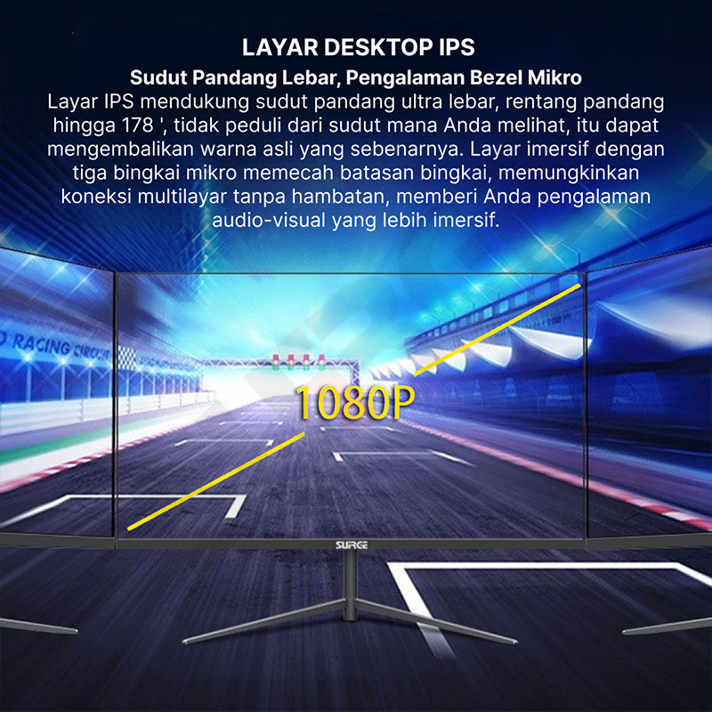 Jual SUIRGE Monitor 24 inch 165Hz Curved High Refresh Rate 2ms 1080P HD ...