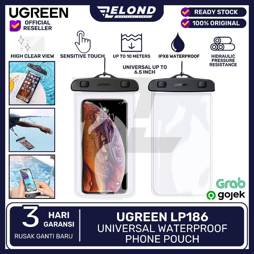 Jual Waterproof Case HP UGREEN Sarung Pelindung HP Anti Air Universal ...