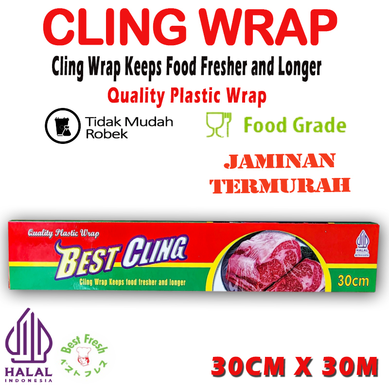 Jual Plastik Cling | BEST CLING PLASTIC WRAP 30 Cm x 30 M | PLASTIK ...