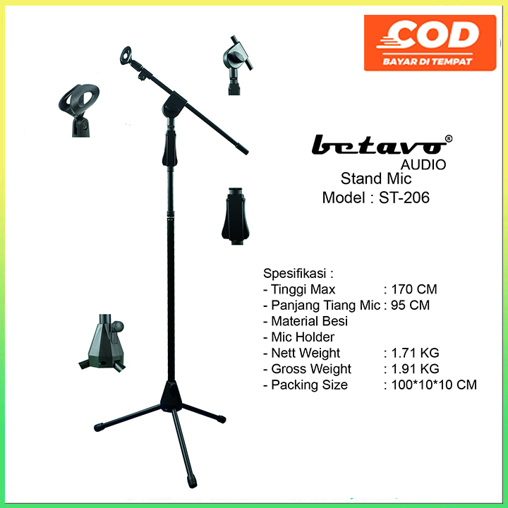 Jual STAND MIC BETAVO ST 206 /stan microphone betavo 207 | Shopee Indonesia