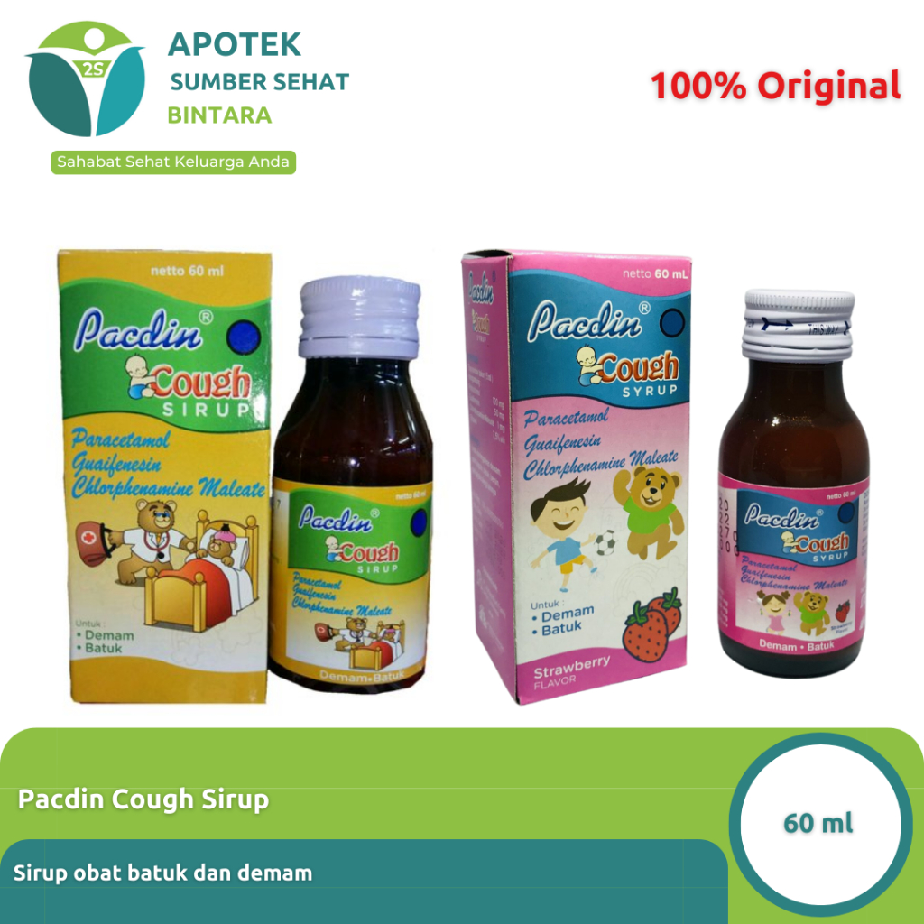 Jual Pacdin Cough Sirup Obat Batuk dan Demam Anak 60 ml | Shopee Indonesia