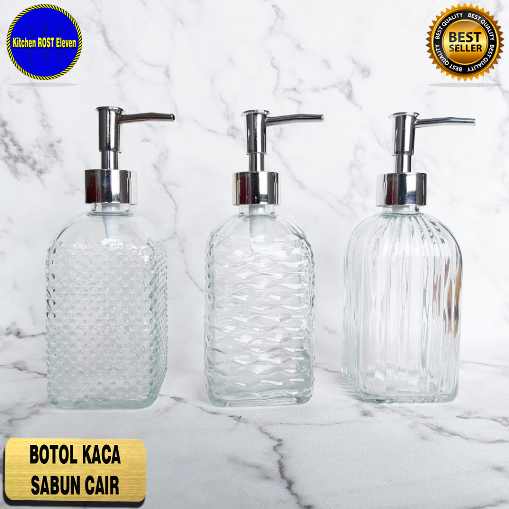 Jual botol sabun cair / botol sabun kaca antik / tempat sabun cair ...
