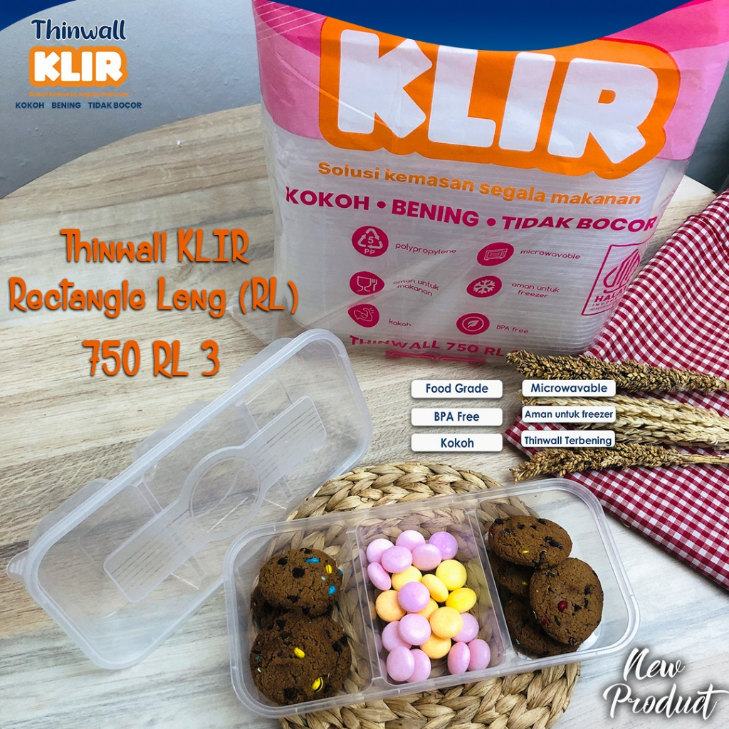 Jual Thinwall Klir RECTANGLE LONG 750ML Kotak Makanan Food Grade Kotak ...