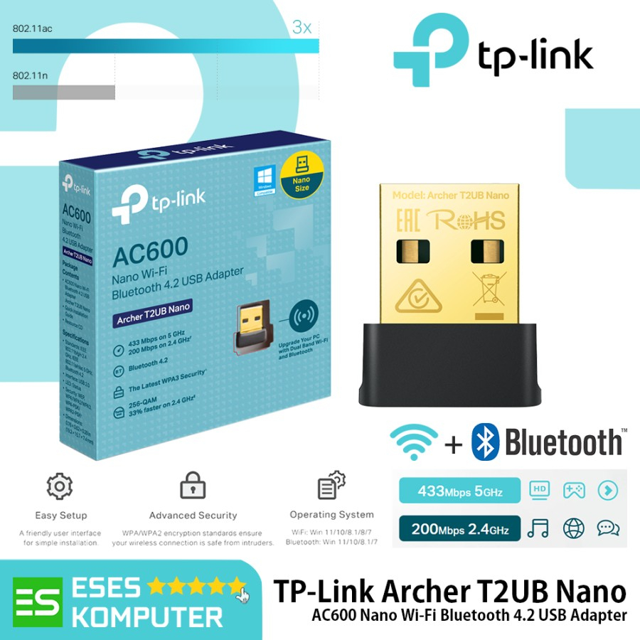 Jual WiFi Adapter TP-Link Archer T2UB Nano AC600 Wi-Fi Bluetooth 4.2 ...