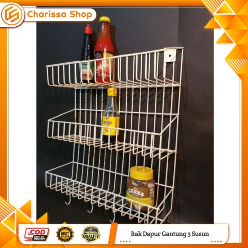 Jual Kitchen Set Susun / Rak Dapur Gantung Susun / Rak Botol Bumbu ...