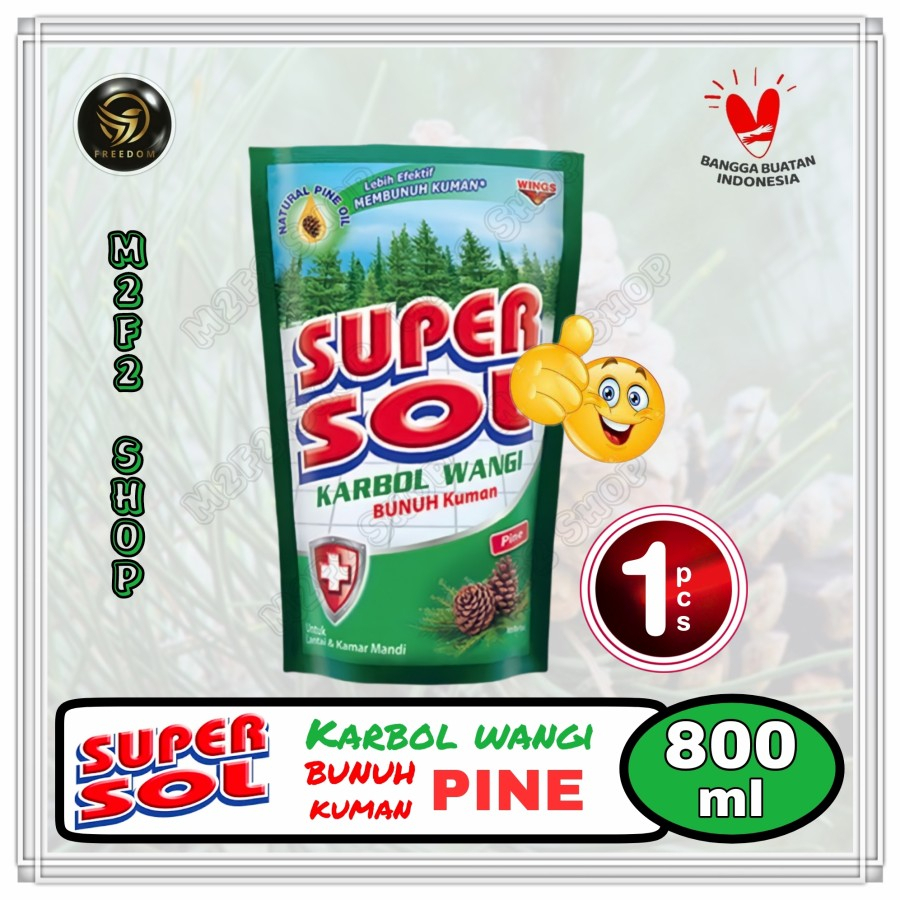 Jual Supersol Karbol Wangi Pine Reguler Pouch - 800 ml (Kemasan Satuan) | Shopee Indonesia