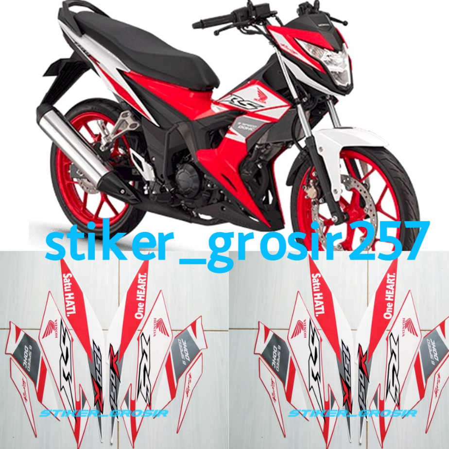 Jual STIKER STRIPING & LIS BODY MOTOR SONIC RS 2019 WARNA PUTIH MERAH ...