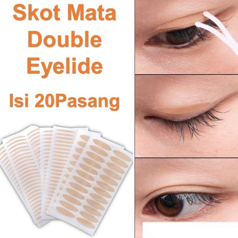Jual Skot Mata Eyelide 20Pasang Double Eyelid Stickers Tape 40Pcs ...